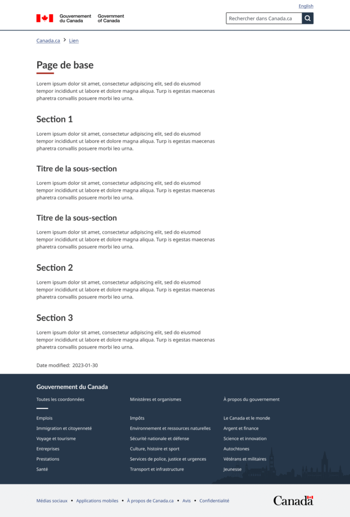 Regard sur Système de design GC : nouveaux modèles de page Web pour ...